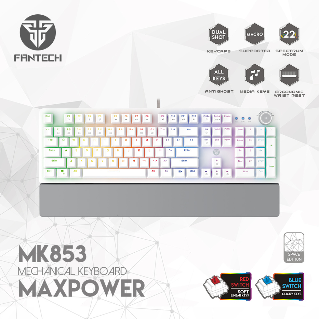 Fantech MK853 Maxpower Space Edition White Mechanical Gaming Keyboard